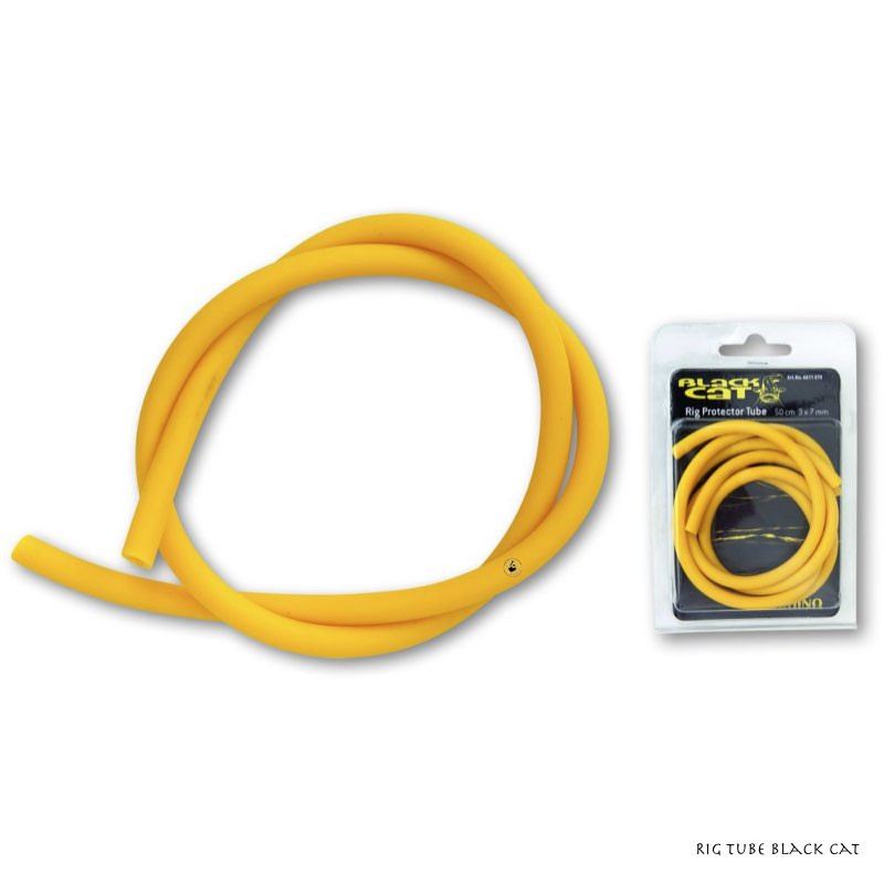 Rubber Catfish rig tube Black Cat Rig Tube Yellow - Leurre de la pêche
