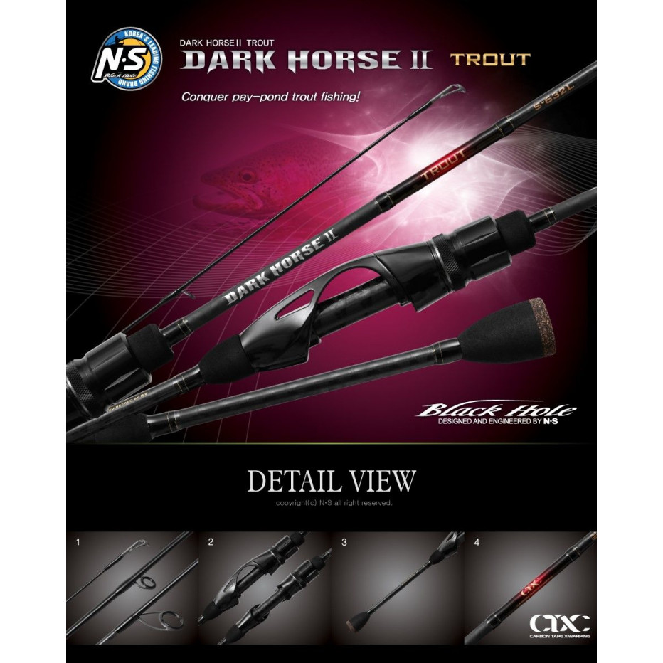 Canne Spinning NS Black Hole Dark Horse II Trout - Leurre de la pêche