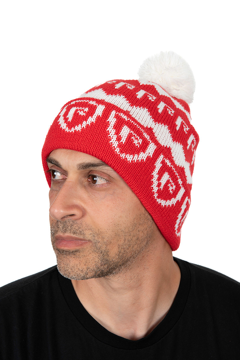 Bonnet Fox Rage Red & White Bobble Hat - Leurre de la pêche