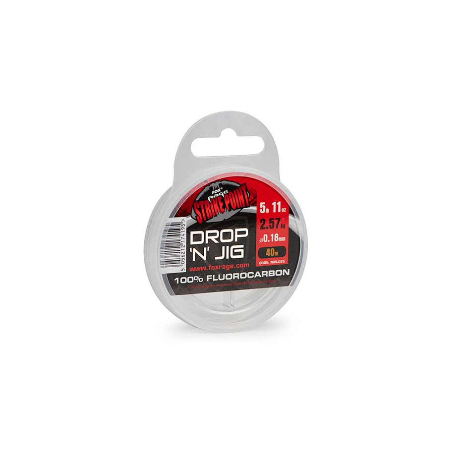 Fluorocarbone Fox Rage Strike Point Drop N Jig 40m - Leurre de la pêche